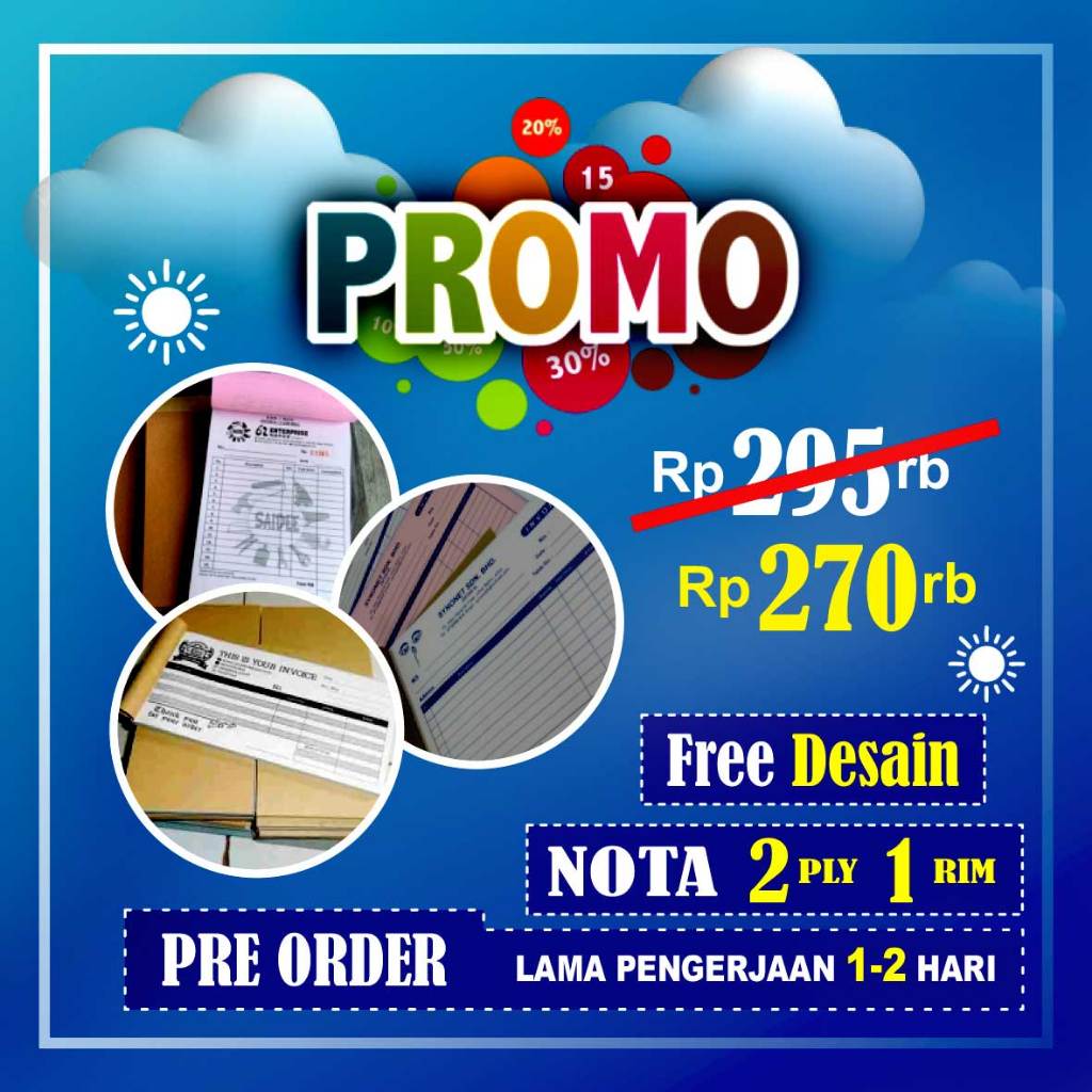 Jual CETAK NOTA NCR -- 1 RIM 2 PLY - RANGKAP -- NOTA TOKO KWITANSI ...
