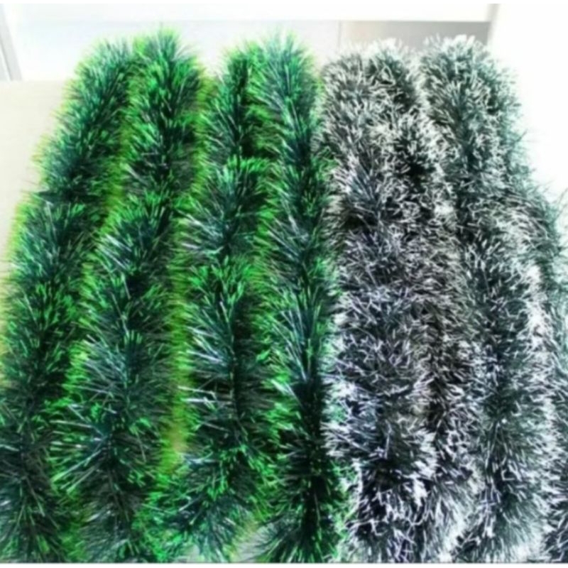 Jual Slinger Dekorasi Pohon Natal Putih Salju Selinger Natal Hijau Daun ...