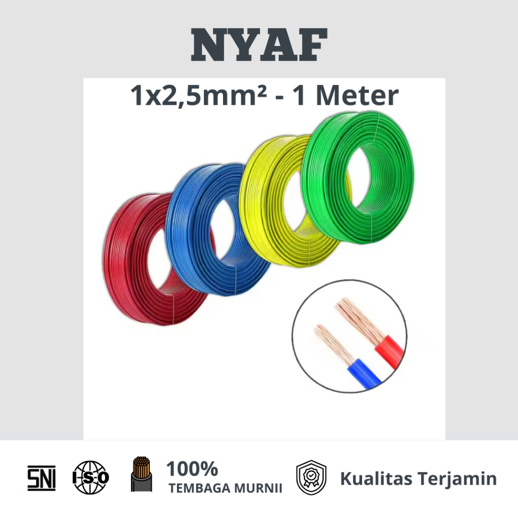 Jual SOBEN Kabel Listrik Serabut NYAF 1X2,5 mm² 1 Meter - Fleksibel ...