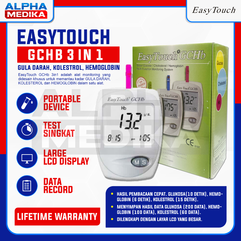 Jual Easy Touch GCHB 3in1 / EasyTouch GCHB / Alat Cek Hemoglobin / Cek ...
