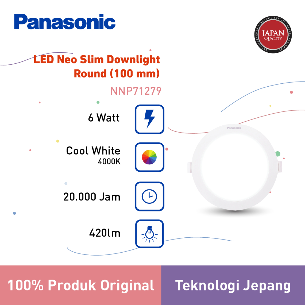 Jual Panasonic Lampu Downlight LED Neo Slim 6W Dia 100mm 6500K | Shopee ...