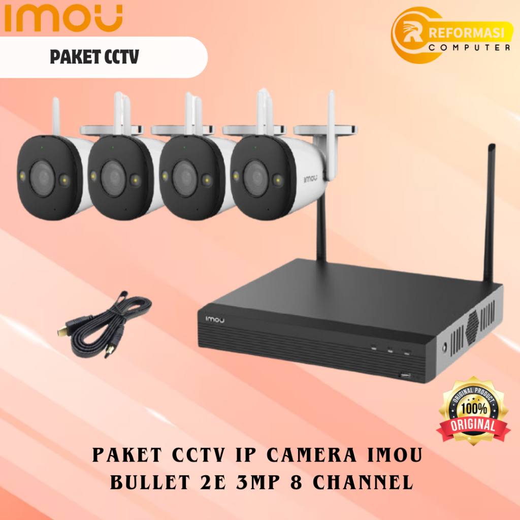 Jual IMOU PAKET CAMERA IMOU IPC-K3DP-3H0WF0360B BULLET 2E 3MP 8 KAMERA ...