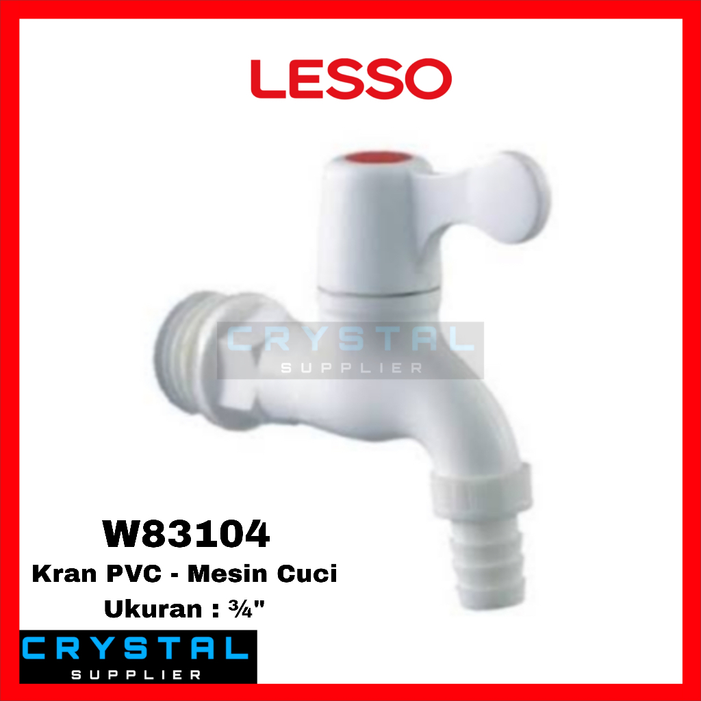 Jual Kran Plastik PVC 3/4" inch W83104 LESSO / Keran Taman Mesin Cuci ...