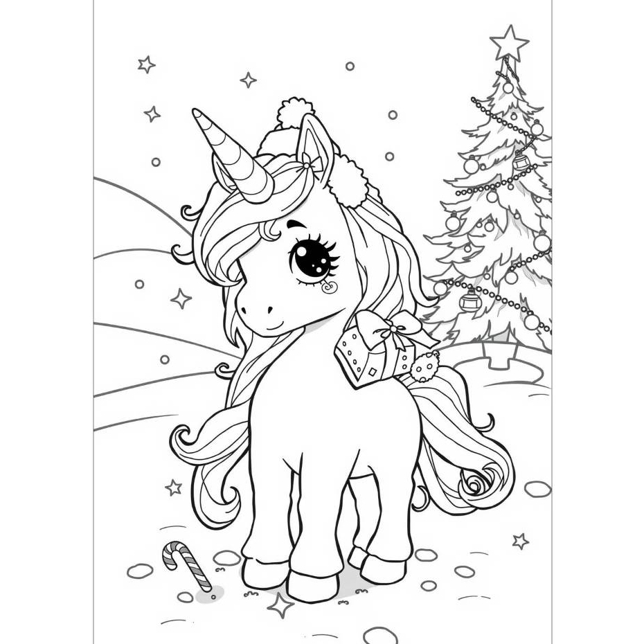 Jual gambar Mewarnai Kuda Poni / Unicorn Anak lembar kertas tebal A4 A5 ...