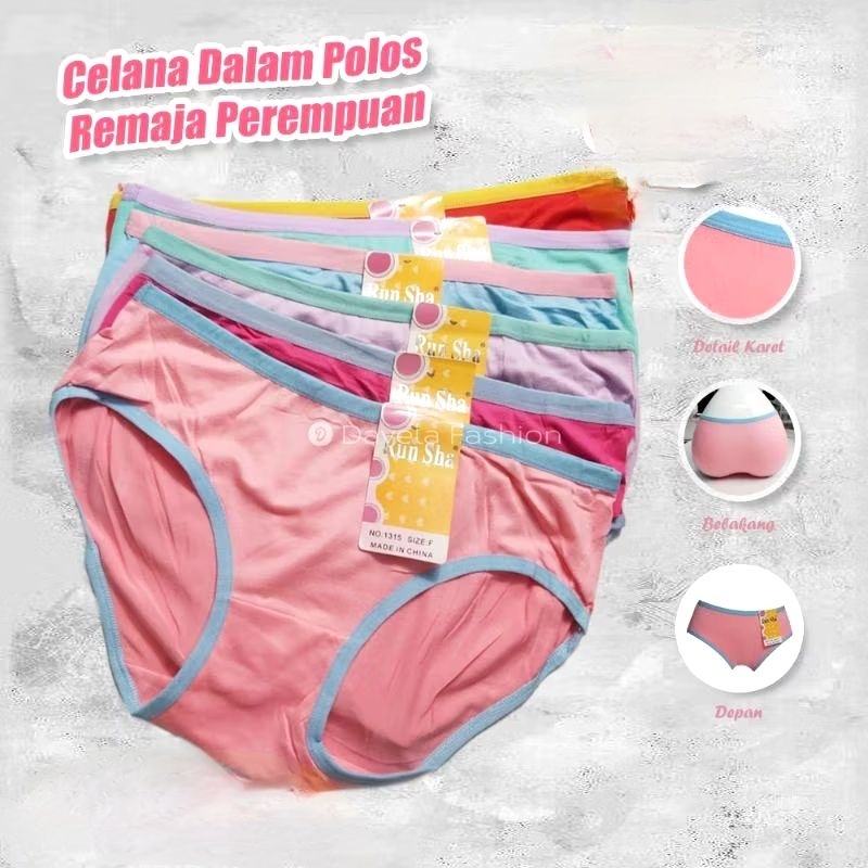 Jual 12pcs Celana Dalam Remaja Cewek 10-16tahun ukuran M/L/XL Polos M.L.XL.XXLTERMURAH/CELANA ...