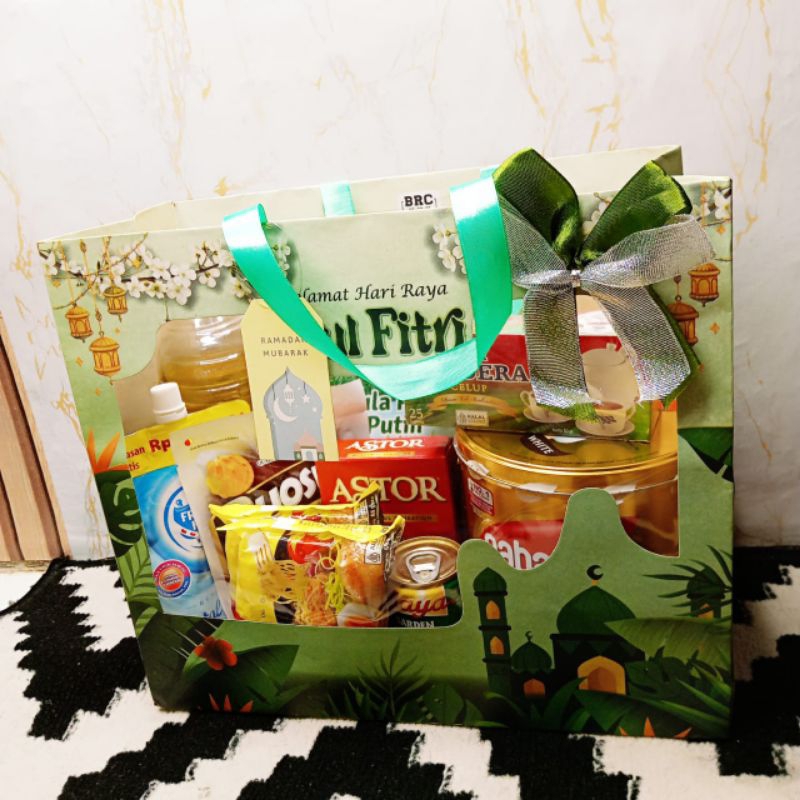 Jual Paket sembako premium / Paket hari raya box paperbag / paket ...