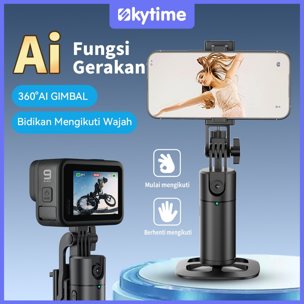 Jual Skytime Gimbal Stabilizer Handphone Auto Balance 360°AI Face ...
