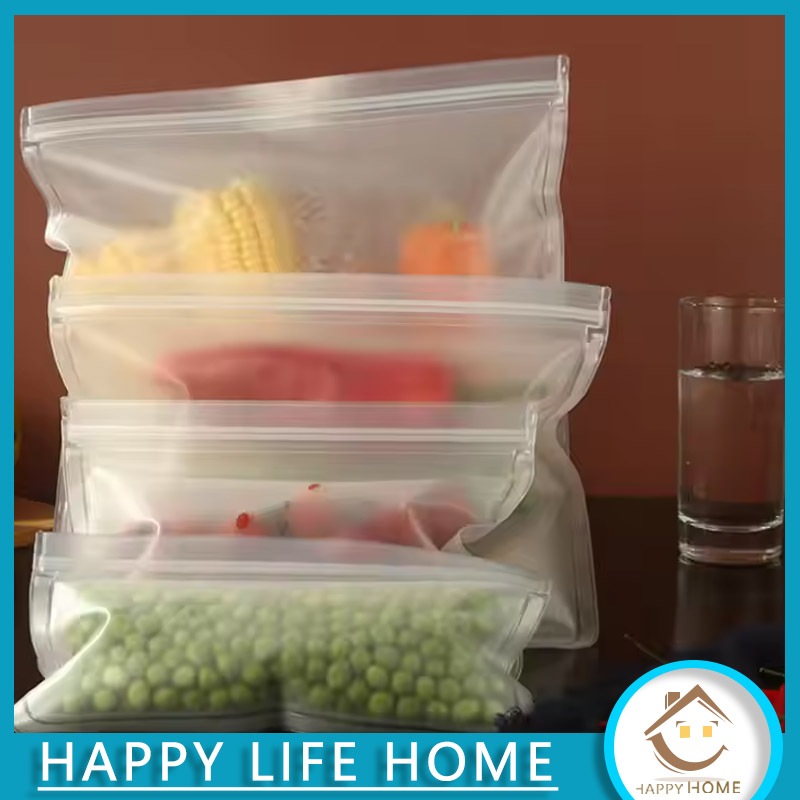 Jual ZipLock Food Bag Reusable Silicone Sealer Silikon Kantong Plastik ...
