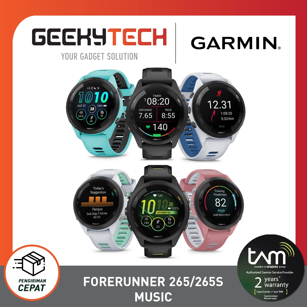 Jual Garmin Forerunner 265 Music / 265S Music / FR265 / FR265S ...