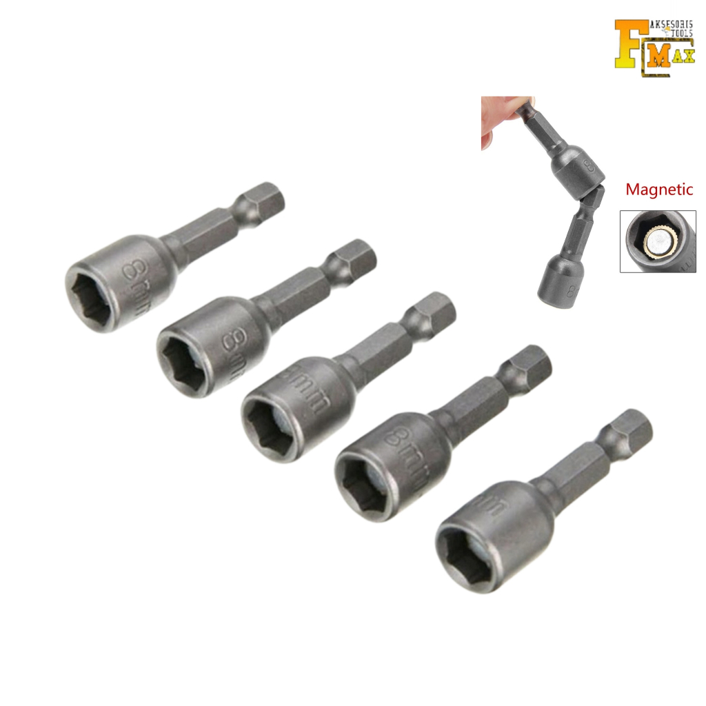 Jual Mata bor baut roofing socket 8mm rofing Magnetic Driver Magnet Hex ...