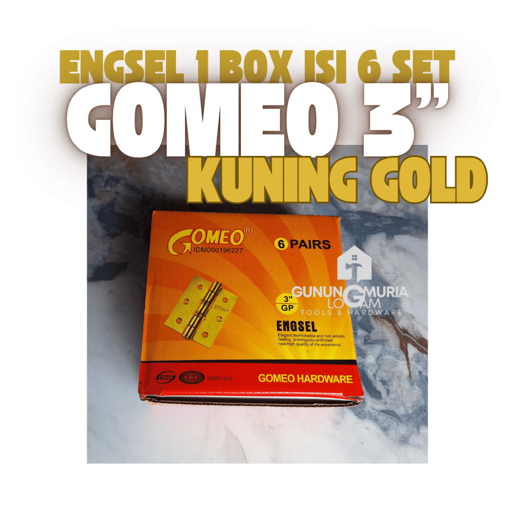 Jual ENGSEL GOMEO KUNING 3 INCH ISI 6 PASANG (12 PCS ATAU 1 BOX ...