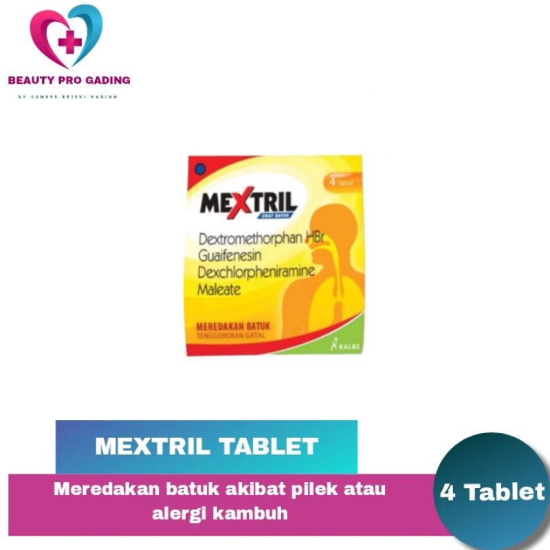 Jual Mextril Strip 4 Tablet - Meredakan Batuk atau Batuk Alergi ...