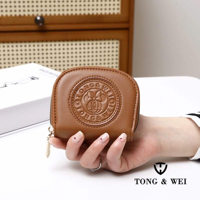 Jual [Tong&Wei] Dompet kartu dompet ritsleting setengah lingkaran cetak ...
