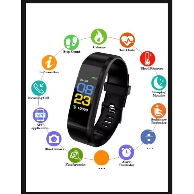 Jual Jam Tangan Smartband Fitnes Gym Bracelet Tracker Jarak Blood ...