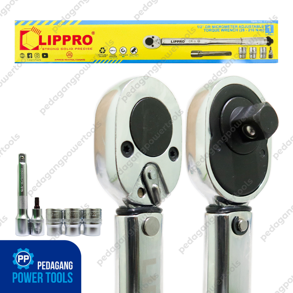 Jual LIPPRO 28-210 NM KUNCI MOMEN TORSI SET 1/2" ADJUSTABLE TORQUE ...