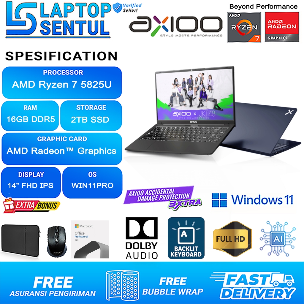 Jual Laptop Gaming Axioo Hype 7 AMD Ryzen 7 5825U Ram 16GB 1TB SSD FHD ...