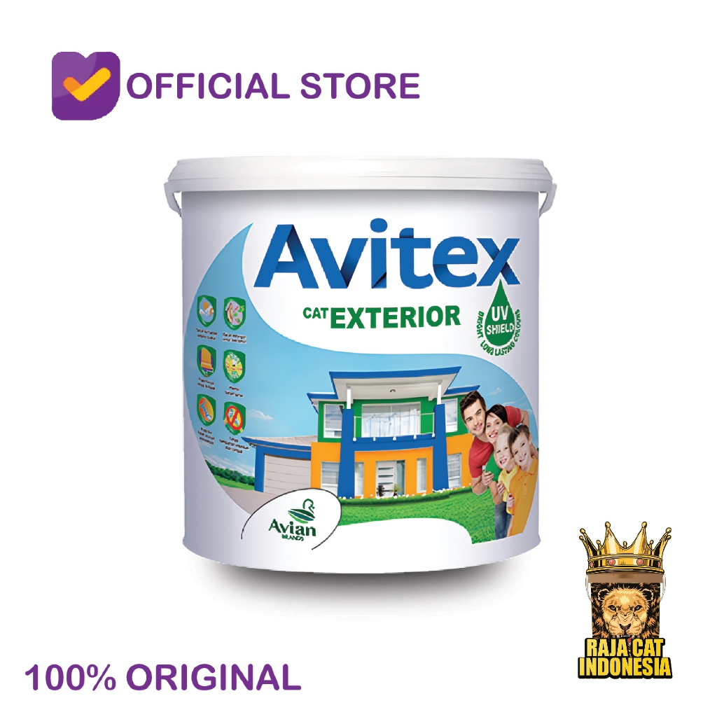 Jual Cat Exterior Avian Avitex Exterior Warna Putih 25 Kg Galon (Bisa ...