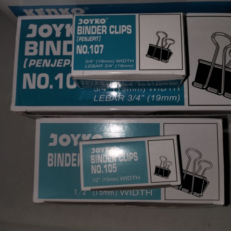 Jual JOYKO KENKO BINDER CLIPS NO. 105, 107, 111, & 155 | 1 GROSS: 12 ...