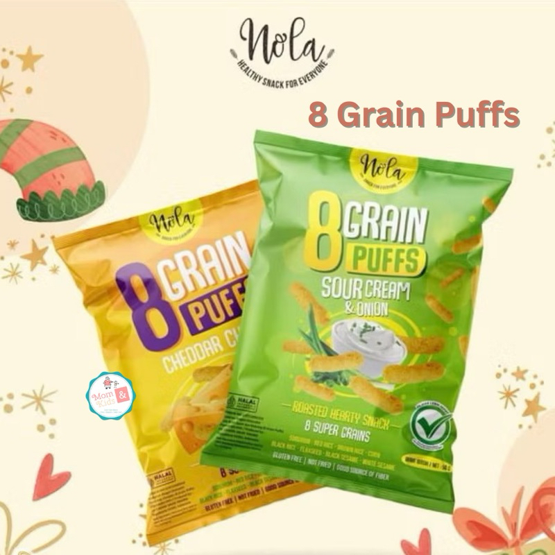 Jual NOLA 8 Grain Puffs Cheddar Cheese & Sour Cream Onion 50GR | Snack ...