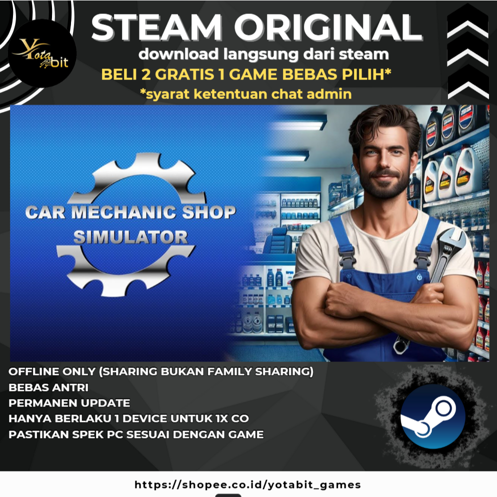 Jual Car Mechanic Shop Simulator PC Game Sharing Original Offline ...