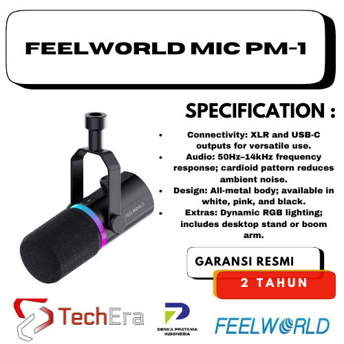 Jual Feelworld PM-1 AS Dynamic Cardoid XLR / USB Microphone with Boom ...