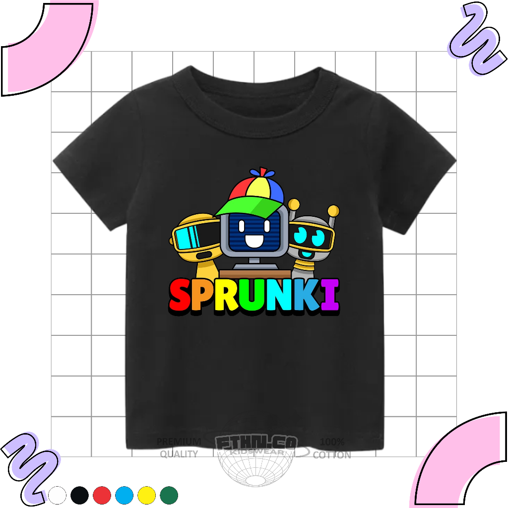 Jual Baju Kaos Sprunki Incredibox 3 KARAKTER FUN BOT MR FUN GOLD ...