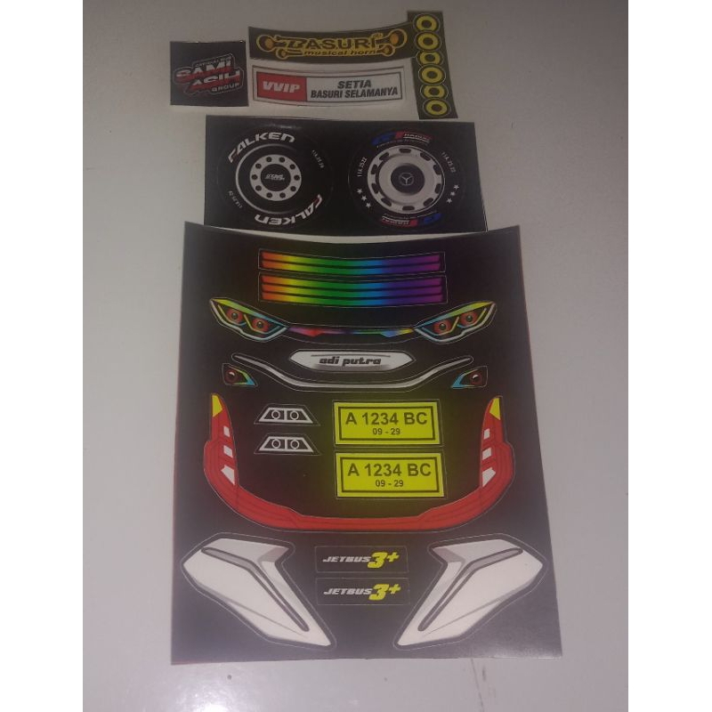 Jual Stiker bus stiker miniatur bus jetbus 5 dan jetbus 3 setiker lampu ...