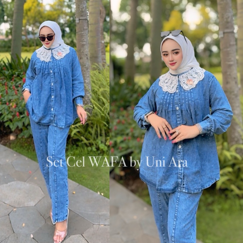 Jual Uni Ara - One Set ( Wafa ) Set Cel Premium || One Set Wanita Kekinian | Shopee Indonesia
