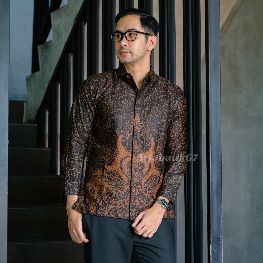 Jual REMEKAN SOGAN Kemeja batik pria lengan panjang katun solo lapis ...