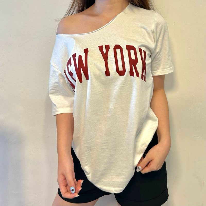 Jual new york offshoulder top asymmetrical tshirt y2k stockholm ahs ...