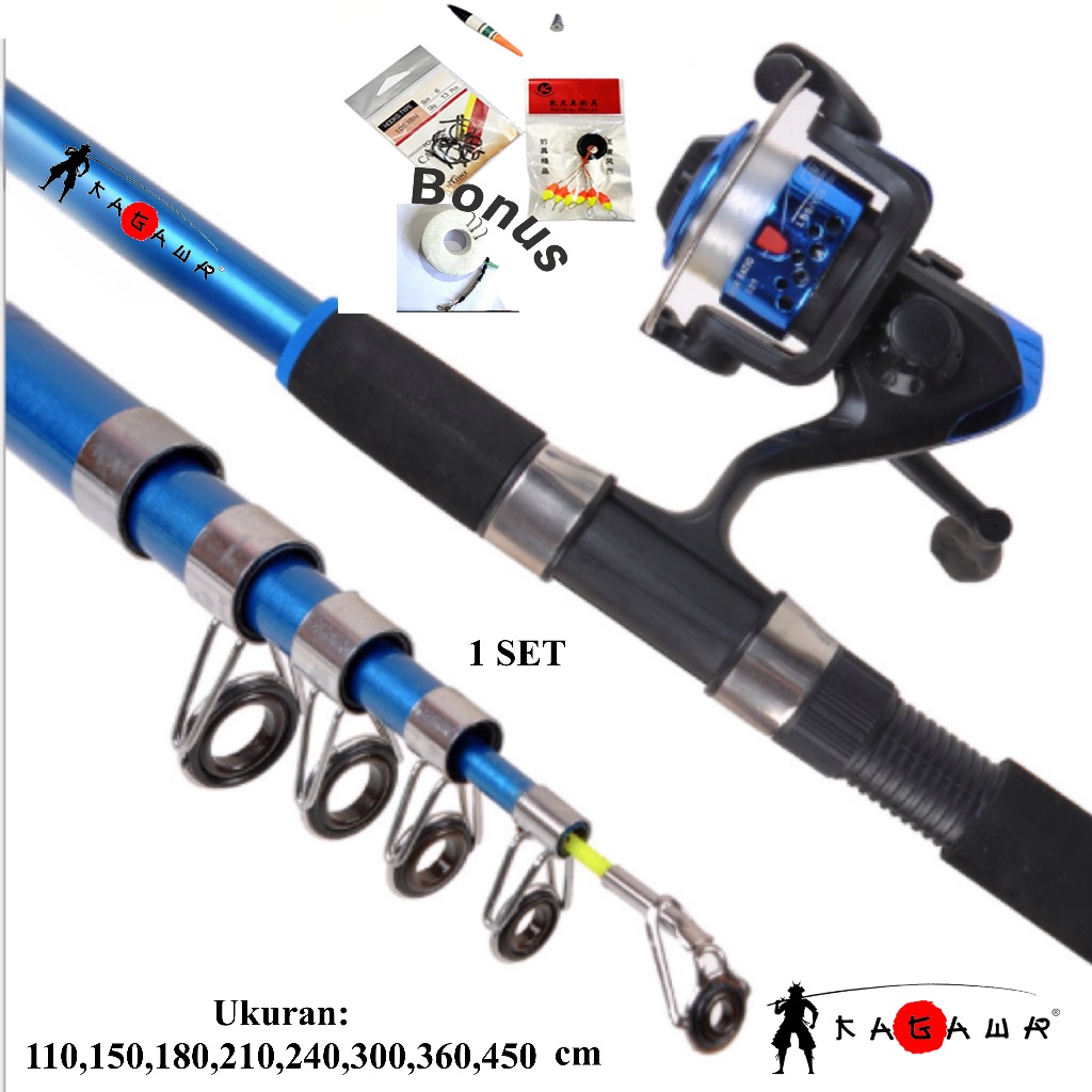 Jual Kagawa Joran Pancing Set Lengkap dengan Bonus Reel 200 dan Senar ...
