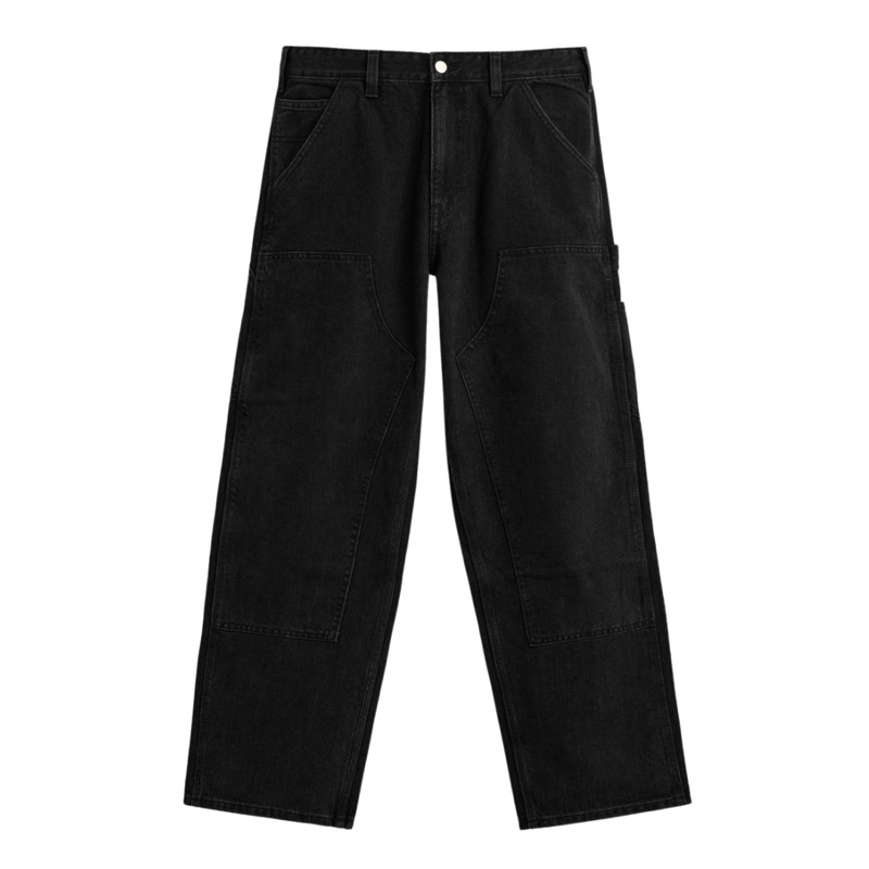 Jual Sai - Frame Long Pants Black Denim Loose Fit Baggy Pants Carpenter ...