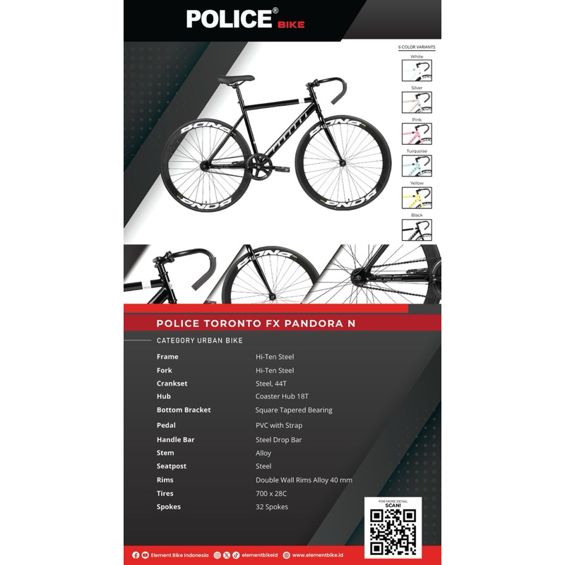 Jual Sepeda Fixie Police Toronto FX Pandora | Shopee Indonesia