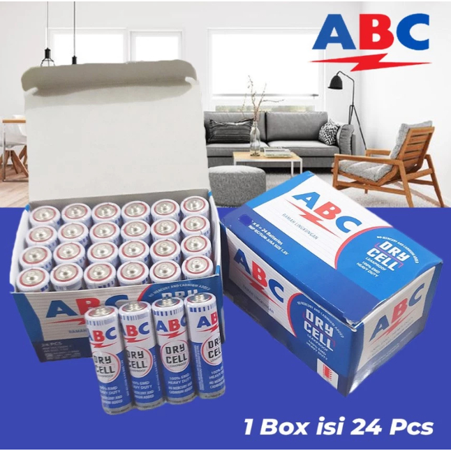 Jual Batu Battery ABC Biru Kecil AA - 1 Keping @4 PCS | Shopee Indonesia