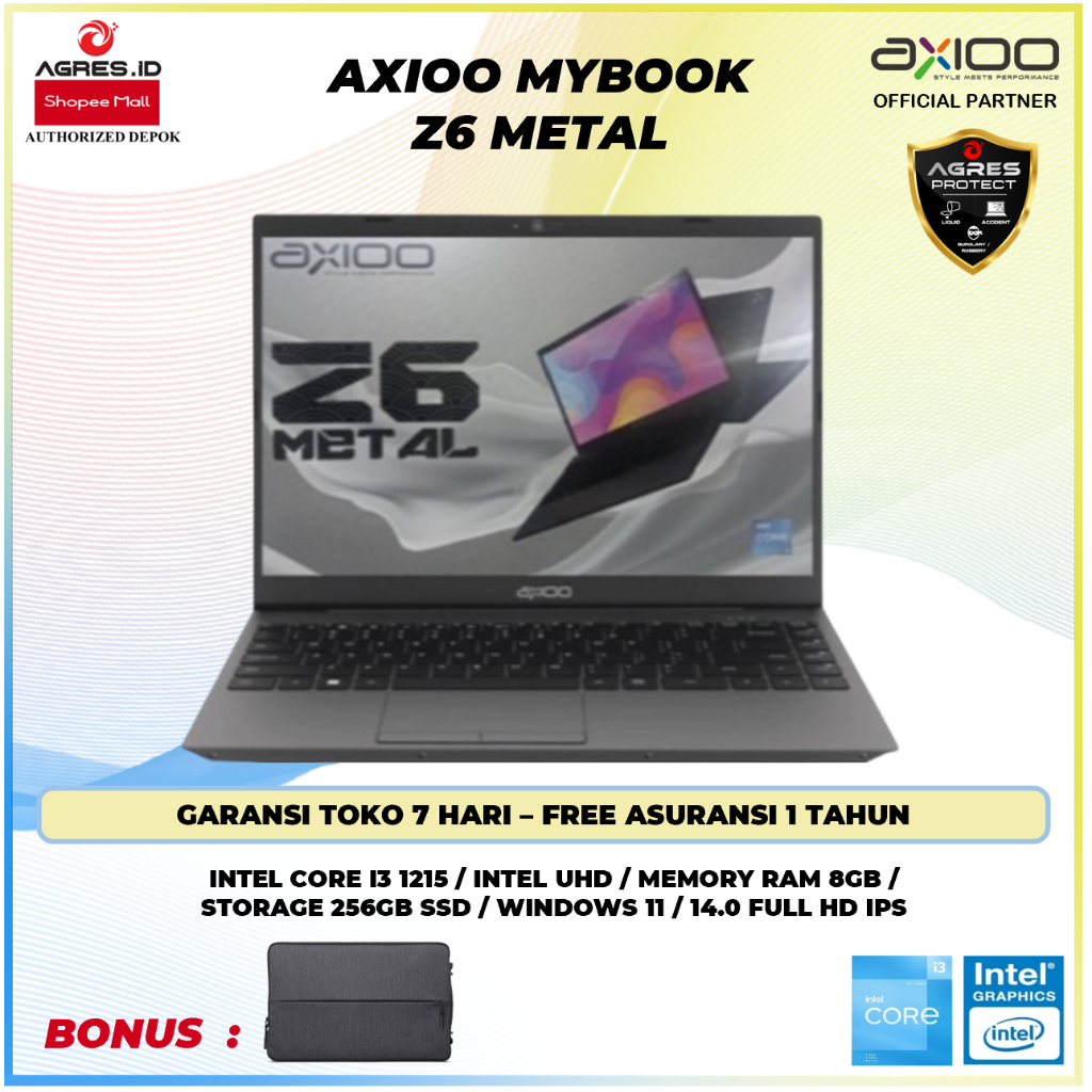 Jual Laptop Axioo Mybook Z6 Metal I3 1215 8GB 256GB Win 11 14.0 Full HD IPS | Shopee Indonesia