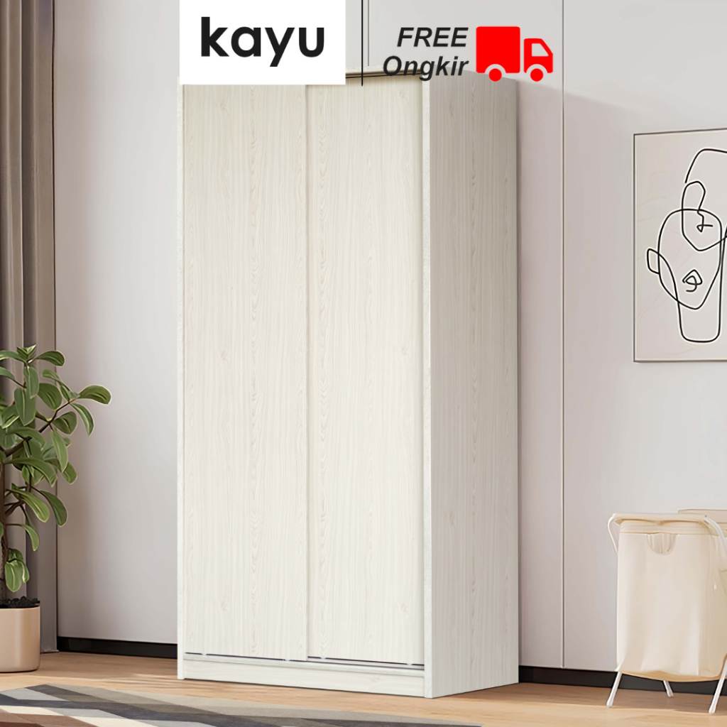 Jual KAYU Wina - Lemari Pakaian Kayu Wardrobe Sliding / Geser 2 Pintu ...