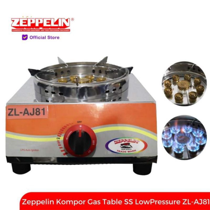 Jual Kompor Gas Table SS Low Pressure 9 Jamur Api Zeppelin ZL-AJ81 ...