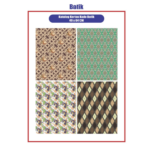 Jual Kertas Bungkus Kado Motif Batik (1 Pack isi 50 Lembar) | Shopee ...