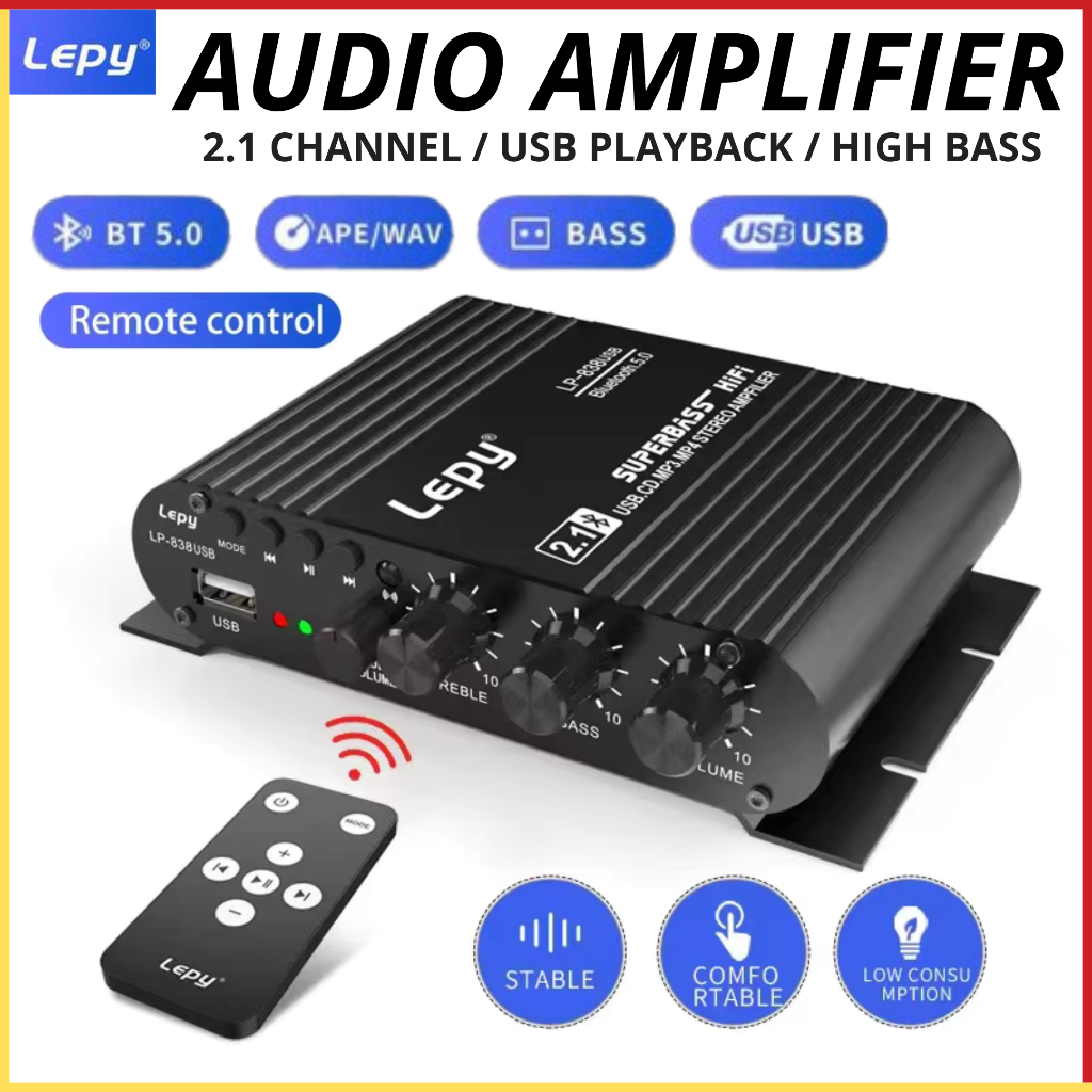 Jual PROMO LEPY Ampli Amplifier Bluetooth Super Bass USB HiFi Sound Booster with Remote LP ...