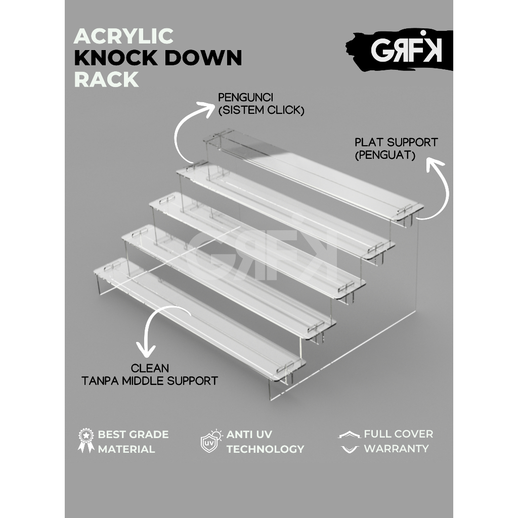 Jual RAK ACTION FIGURE AKRILIK / RAK MAKE UP / RAK TINGKAT KNOCK DOWN ...