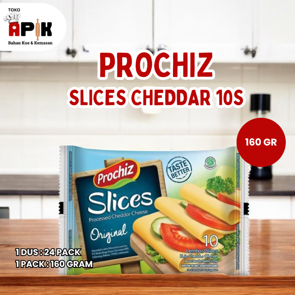Jual PROCHIZ KEJU CHEDDAR SLICE 160GRAM / PROCHIZ CHEDDAR SLICE 10S-24 ...