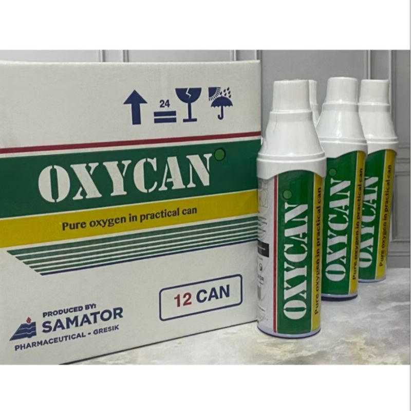 Jual Oxycan Green Oksigen Portable Oksigen Tabung Kaleng 500cc Samator Group | Shopee Indonesia