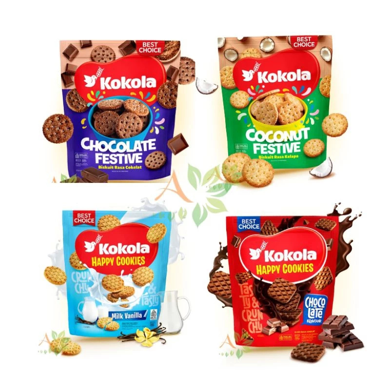 Jual Kokola Chocolate Festive Biskuit Rasa Kola Cokelat | Shopee Indonesia