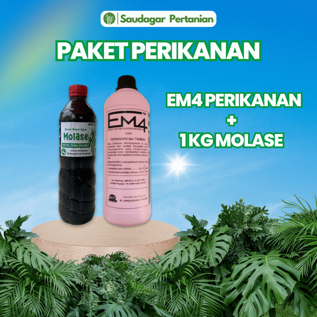 Jual Paket EM4 Perikanan & Molase Tetes Tebu 1kg – Menyehatkan Air ...