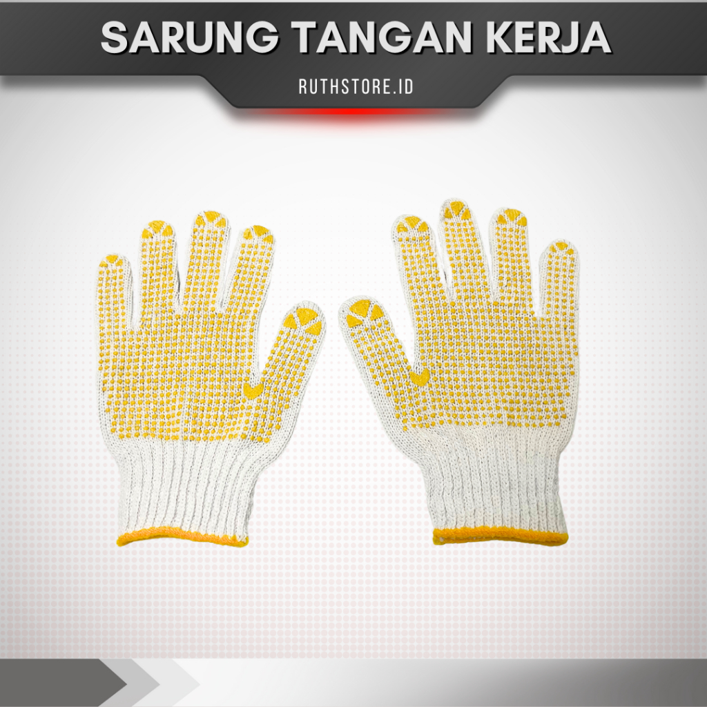 Jual Ecer/Satuan Pasang Matahari Sarung Tangan Putih Bintik Kuning ...