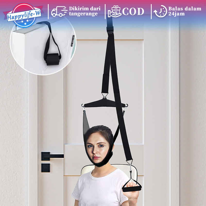 Jual 1set Alat Terapi Traksi Leher Gantung Pintu Neck Corrector Tarik ...
