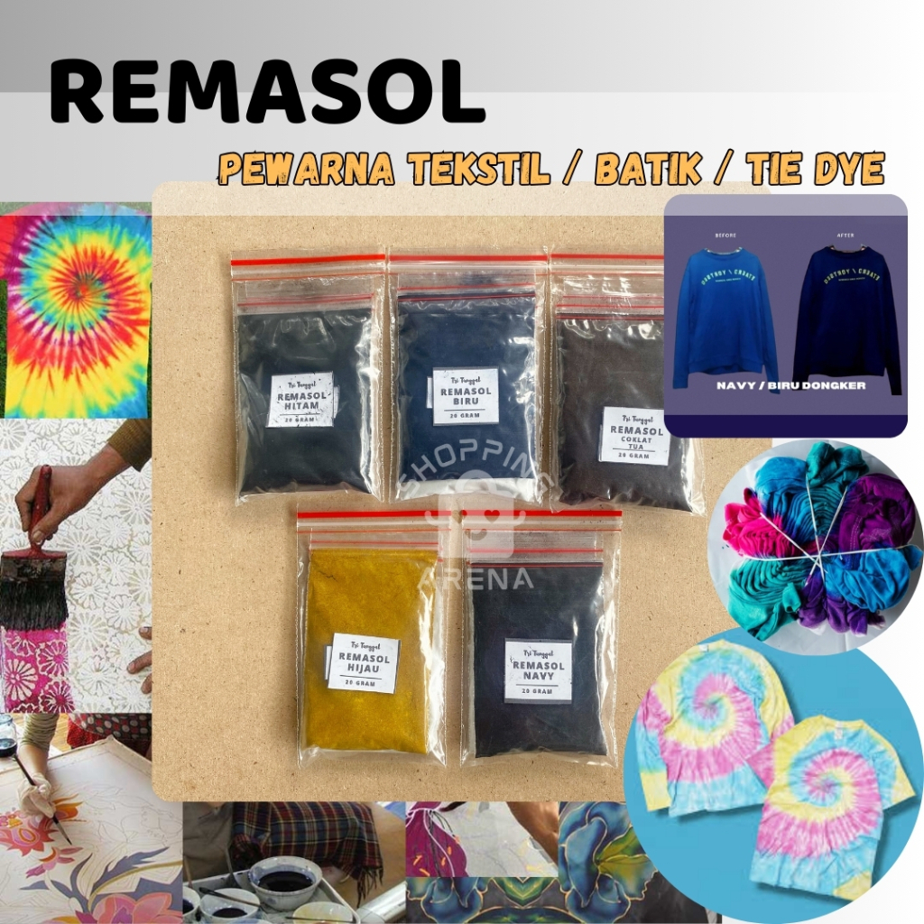 Jual Remasol Pewarna Tekstil Batik Tie Dye Penguat Warna Pekat Jumputan ...
