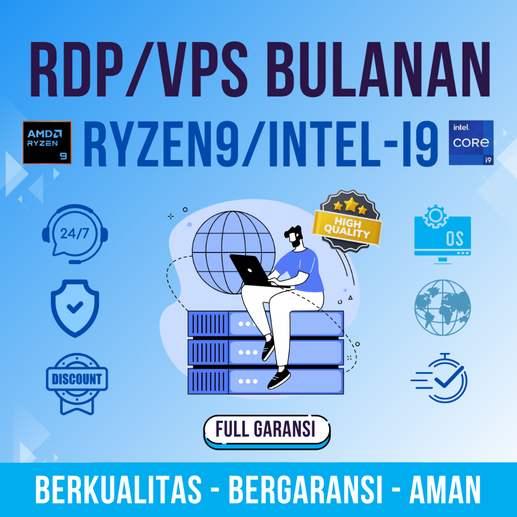 Jual RDP / VPS BULANAN RYZEN9/INTEL-i9 SPEK TINGGI BISA DIPERPANJANG CPU 100% 24 JAM ANTI MATI ...