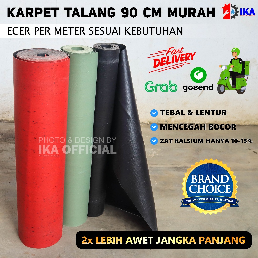 Jual Karpet Talang Air 1 Meter 90 (Bersih 86cm) Merah Hitam Pabrikan ...