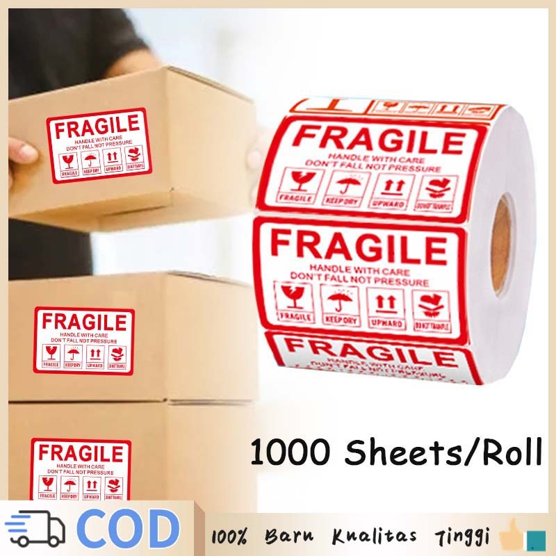 Jual 1000 Pcs Fragile Sticker Sticker Fragile Label Sticker Fragile ...